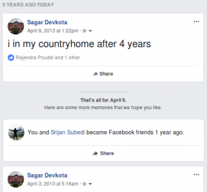 How to Share memory in Facebook - Time and Update